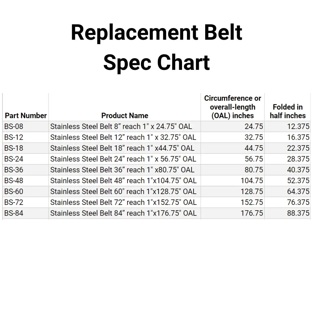 Stainless Steel Replacement Belts - Zebra Skimmers Store