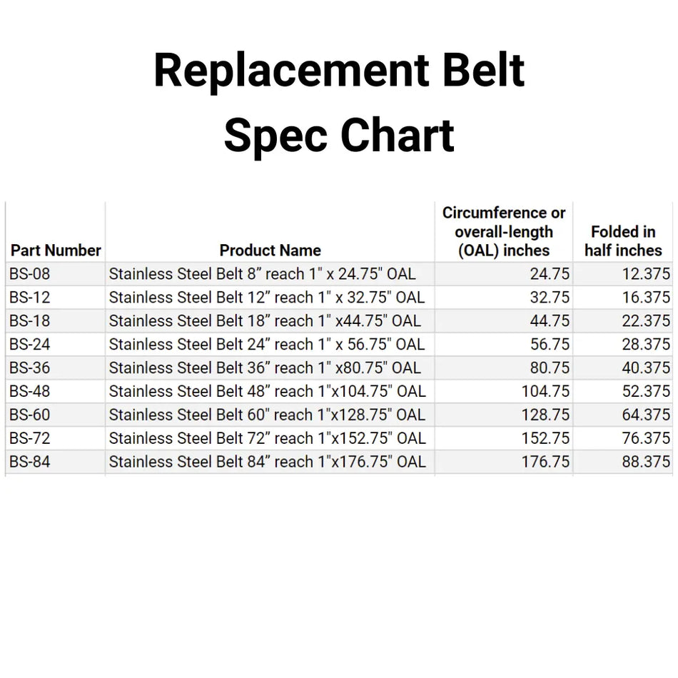Stainless Steel Replacement Belts - Zebra Skimmers Store